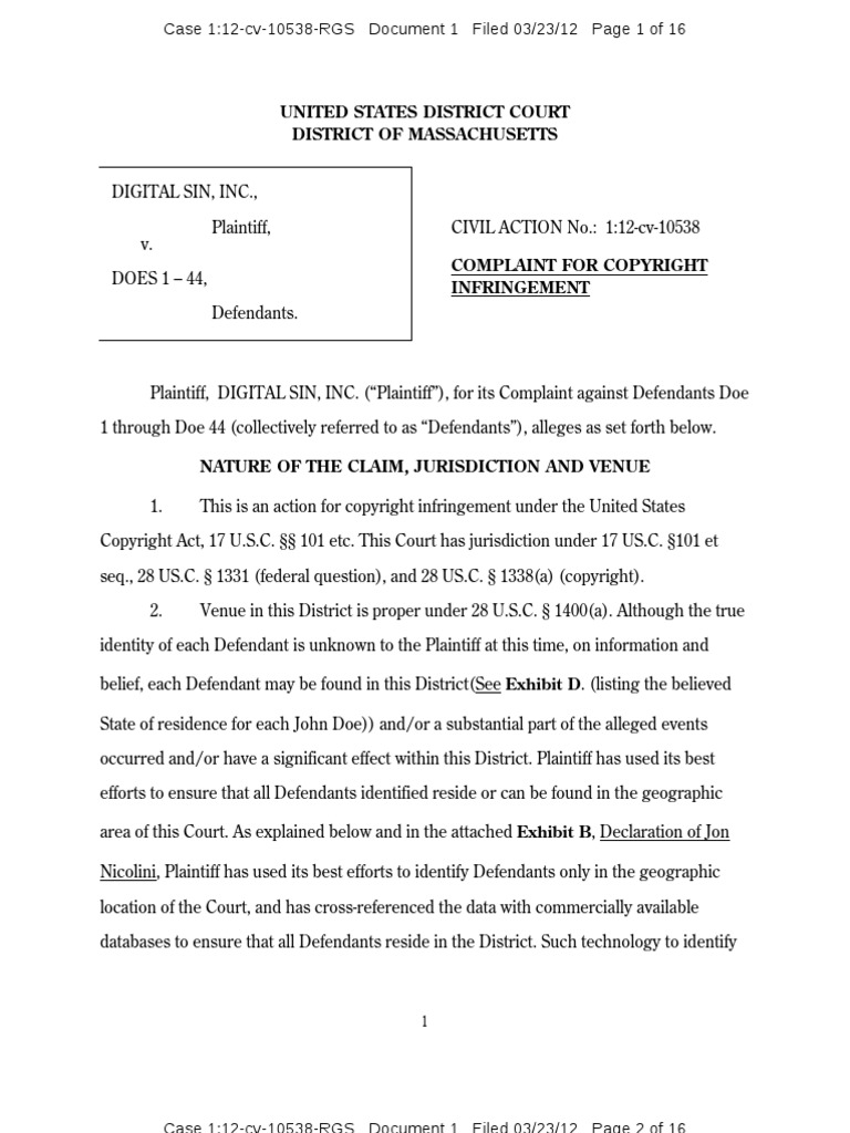 United States District Court District of Massachusetts | PDF ...