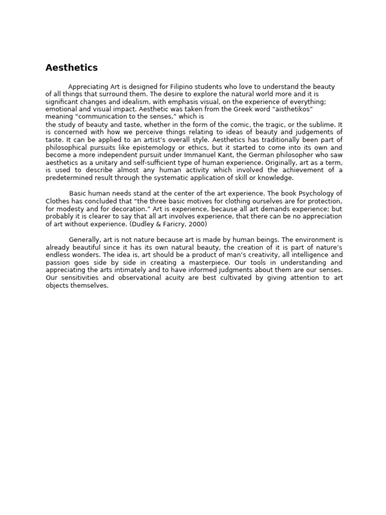 Aesthetics | PDF