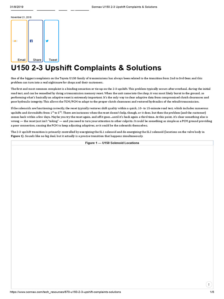 U150 2-3 Upshift Complaints & Solutions | PDF | Mechanical Engineering ...