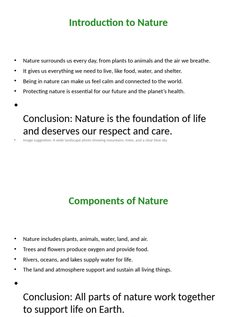 The Importance of Nature and Conservation | PDF | Nature | Ecosystem