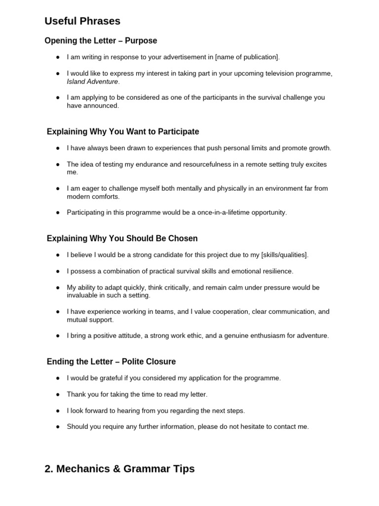 Writing A Formal Letter - Application | PDF | Grammar | Linguistics