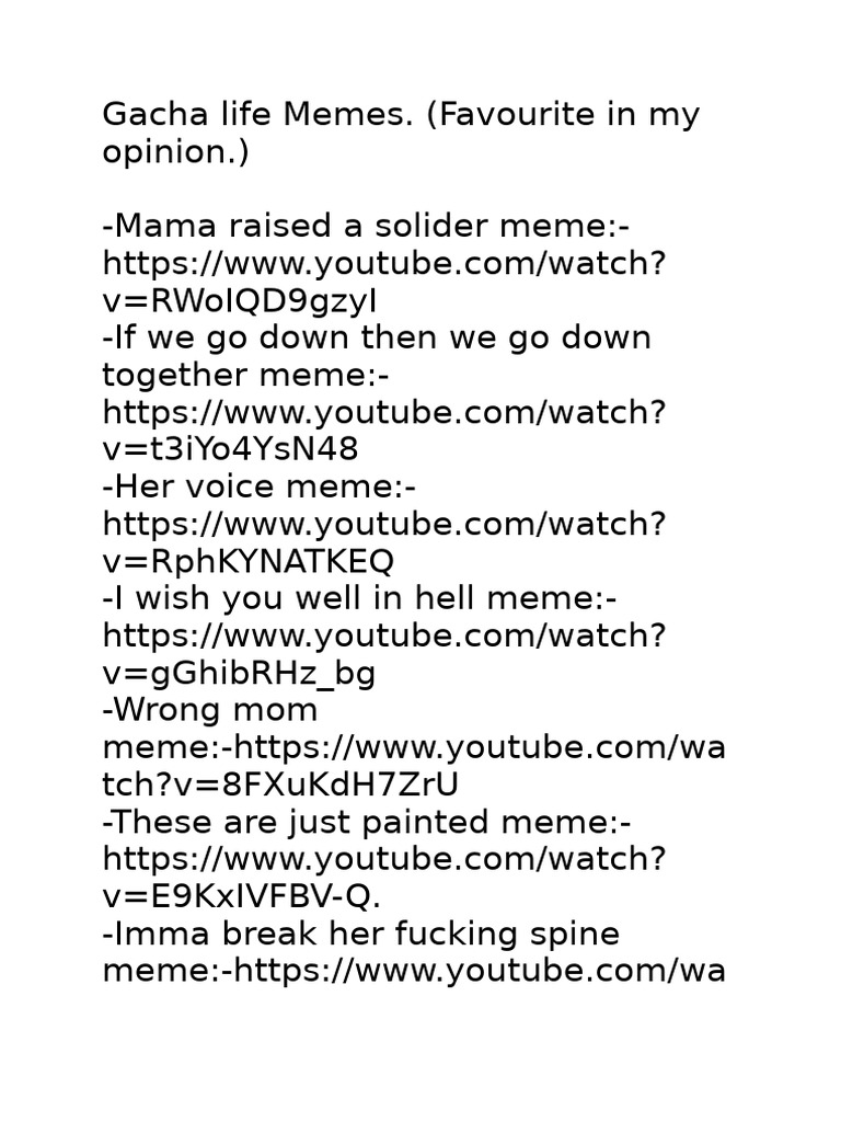 Gacha Life Memes | PDF