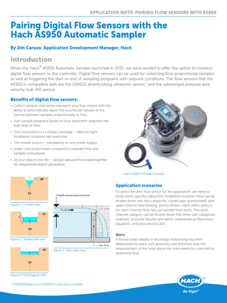 Hach Sonatax SC Sludge Level Probe | PDF | Flow Measurement | Hydraulic ...