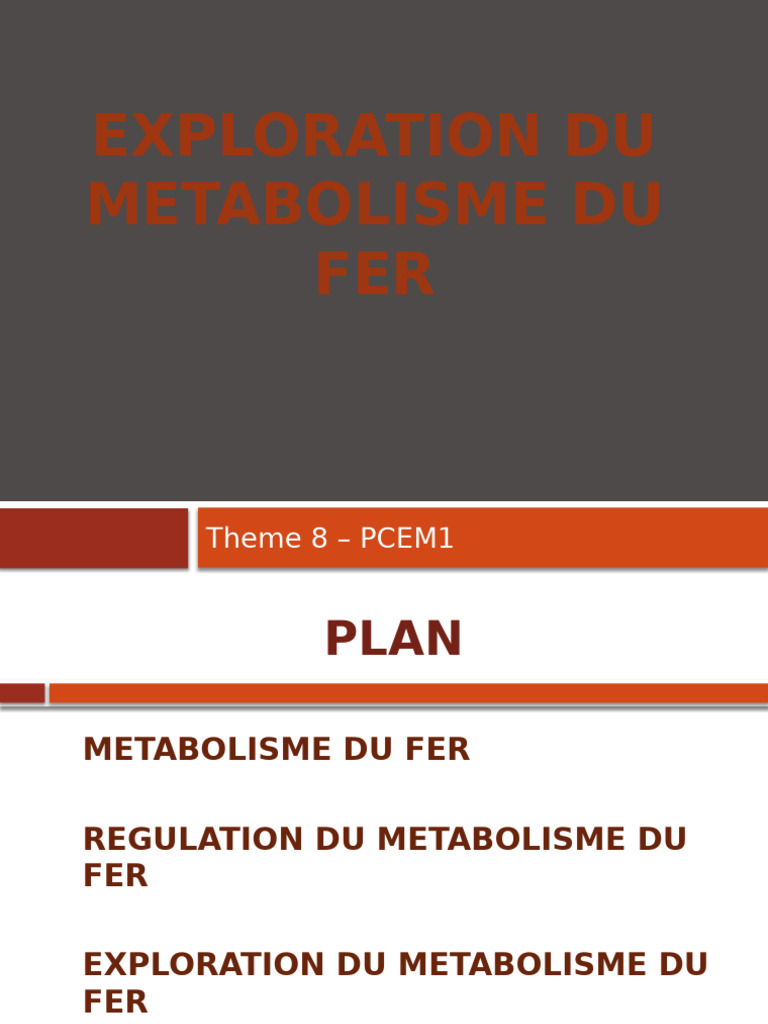 Métabolisme et Régulation du Fer | PDF | Fer | Biologie cellulaire