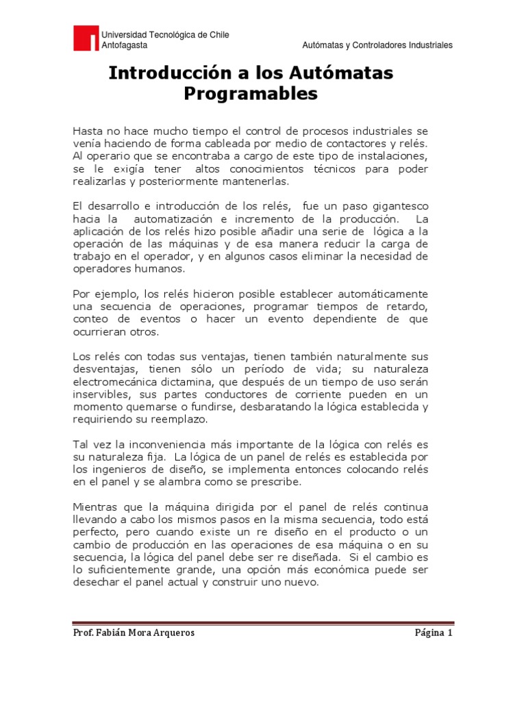 Definición de Automatas Programables | PDF | Controlador lógico programable | Relé