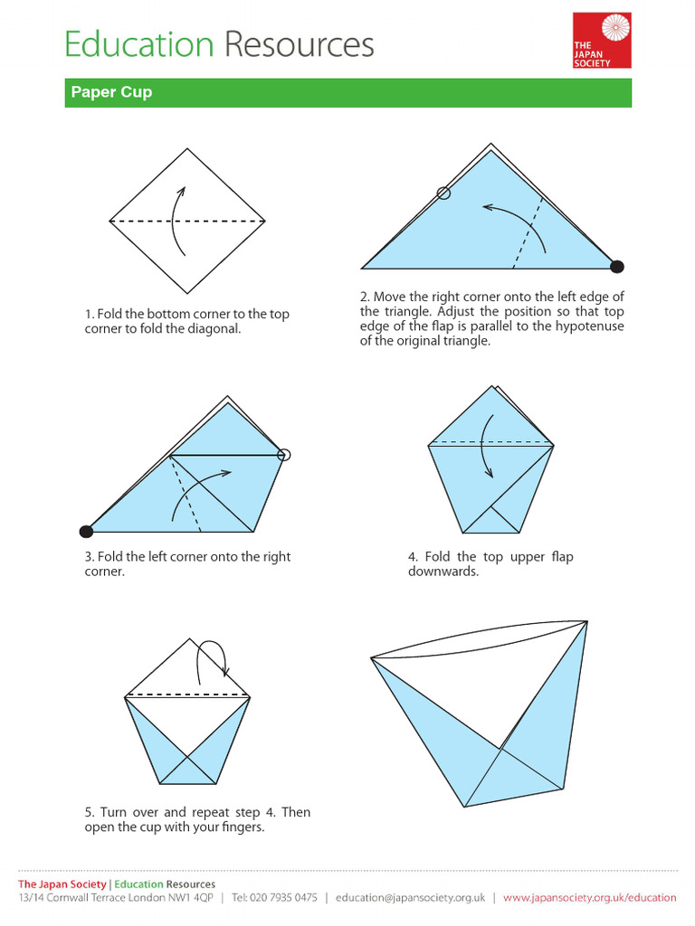 Origami Cup Folding Instructions | PDF