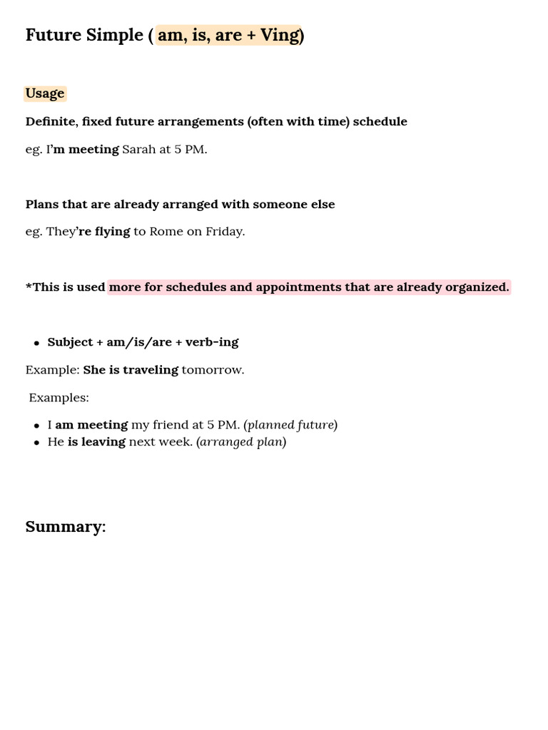 Future Simple (Am, Is, Are Ving) - 20250623 - 224811 - 0000 | PDF