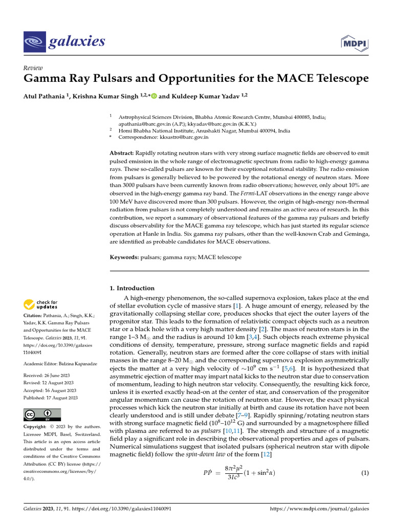 galaxies-11-00091-v2 | PDF | Stars | Gamma Ray