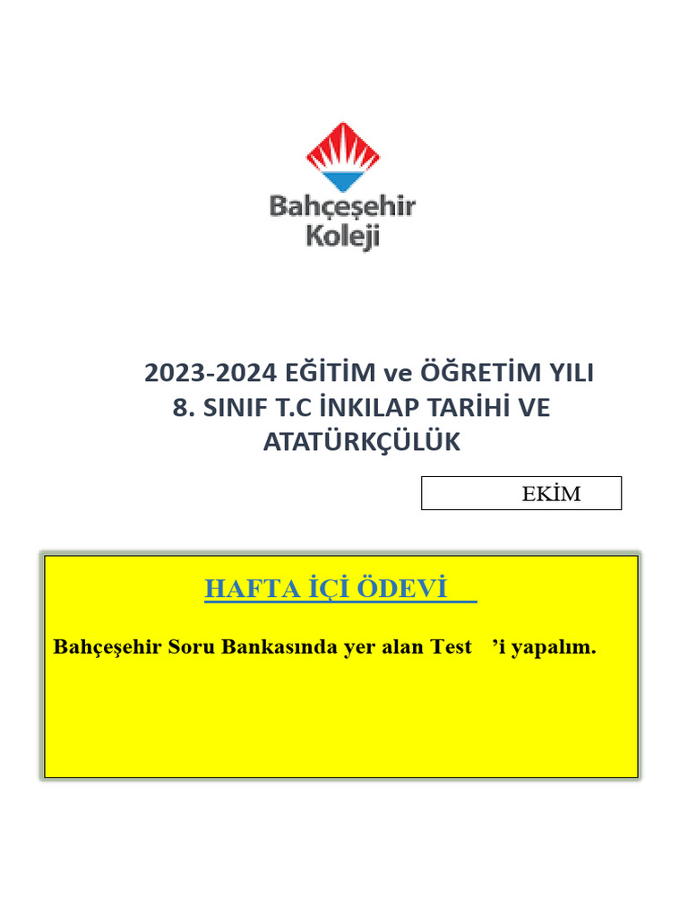 8 Sinif Hafta Ici Odevi 6 1697532924 | PDF