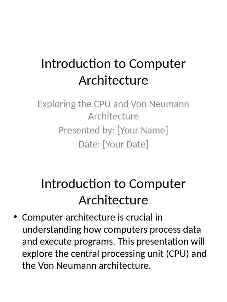 CPU and Von Neumann Architecture Overview | PDF
