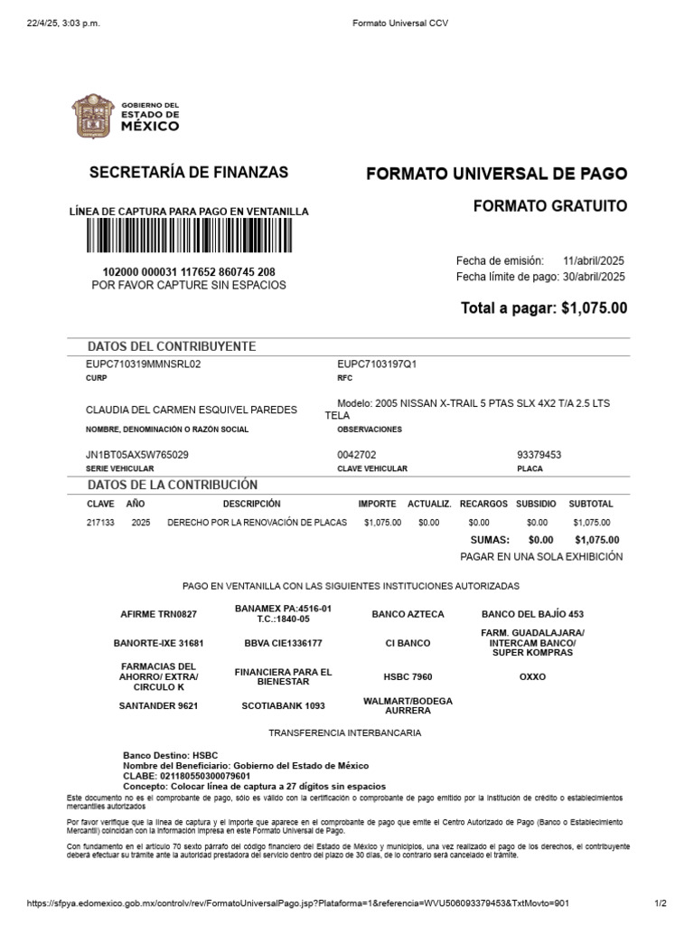 Formato Universal CCV | PDF | Inversores institucionales | Bancos