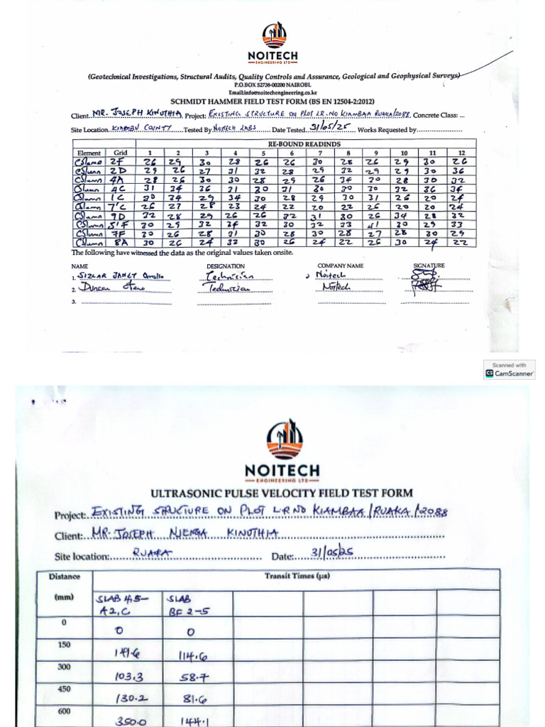 Ultra Pulse Velocity Test (UPV) | PDF
