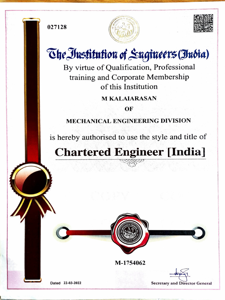 Chartered Engineer Certification | PDF