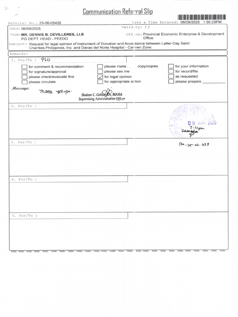 For L.O. PEEDO - Instrument of Donation & Acceptance Bet Latter-Day ...