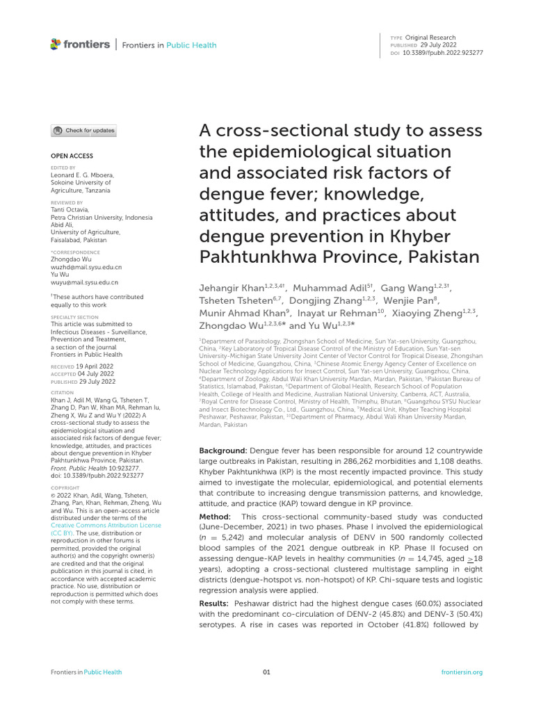 cross-sectional study to assess the epidemiological situation and ...
