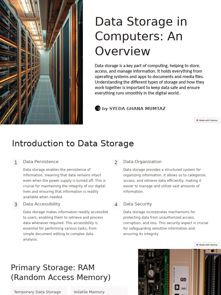 Data Storage in Computers An Overview | PDF | Computer Data Storage ...