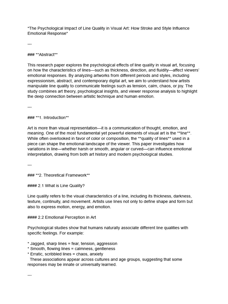 The Psychological Impact of Line Quality in Visual Art - How Stroke and ...