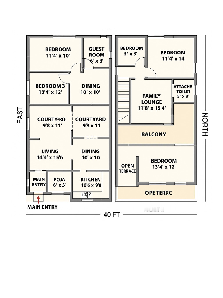 Introvert House Gplus1 Floorplan Combined | PDF
