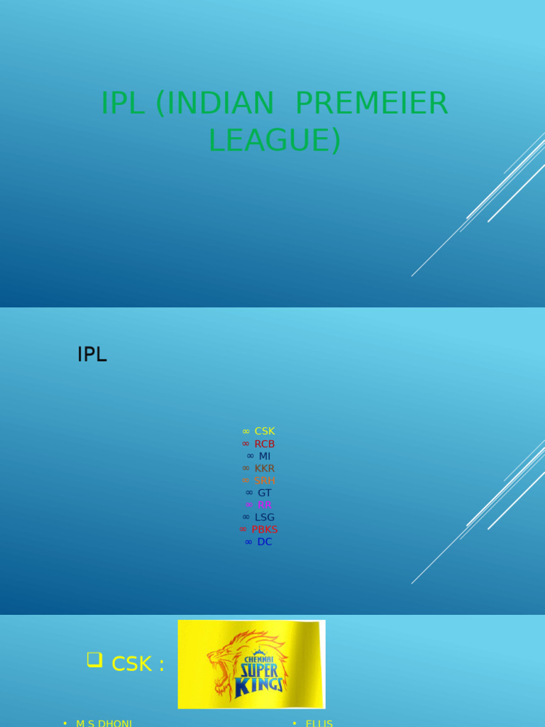 IPL Team Player Roster Overview | PDF