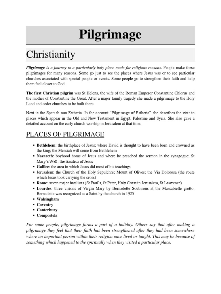 Understanding Christian Pilgrimage | PDF | Pilgrimage | Jesus