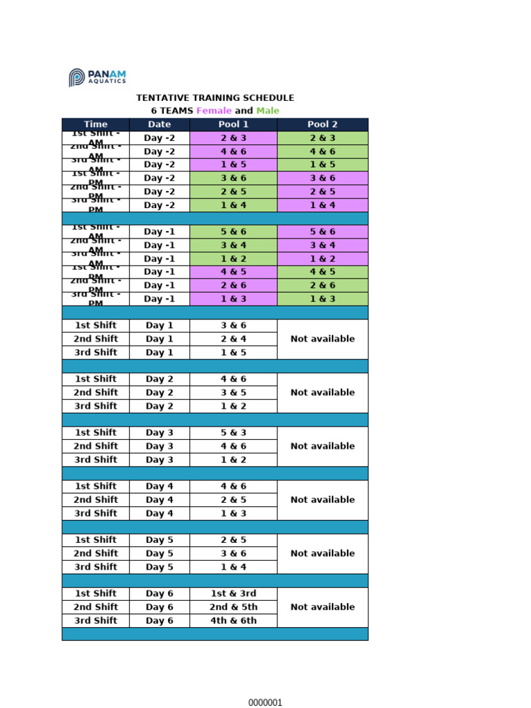 PAQ WP Training Schedules | PDF | Stationery | Units Of Measurement