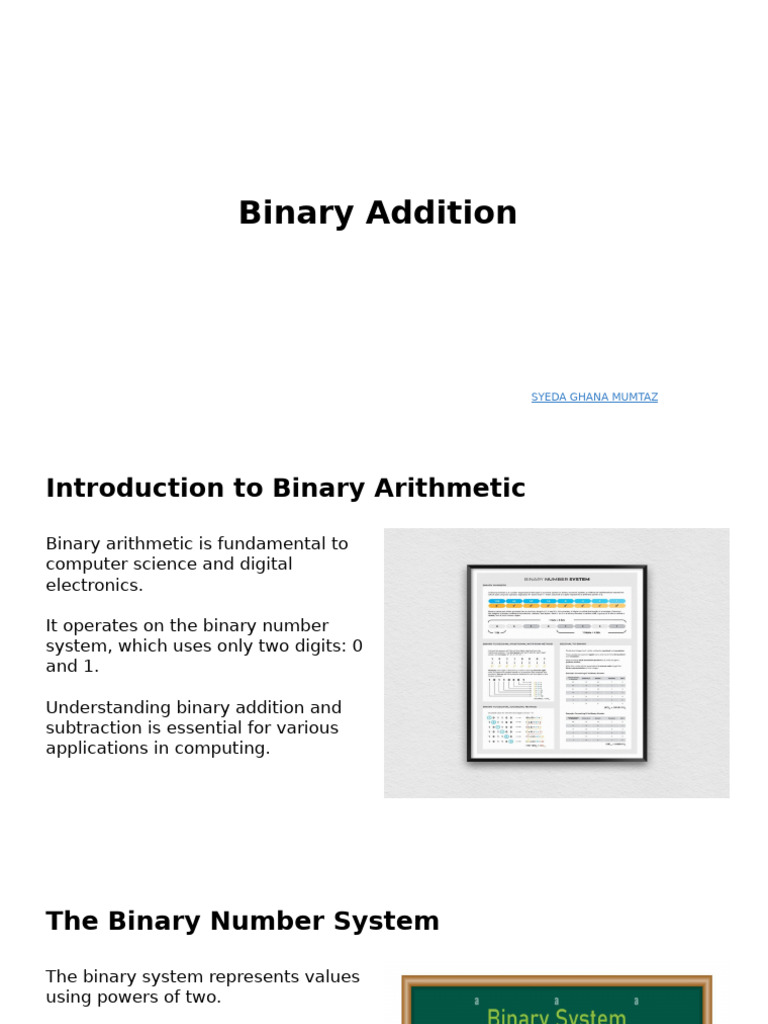 Binary Addition And Subtraction Pdf