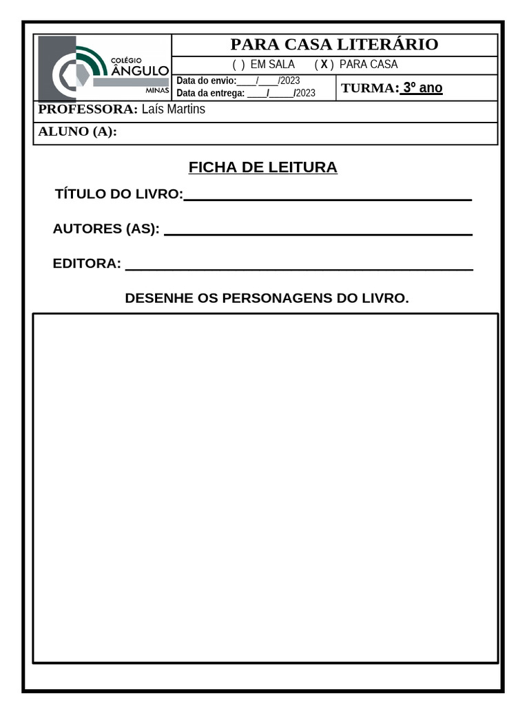 Ficha Literária Adaptada - Davi | PDF