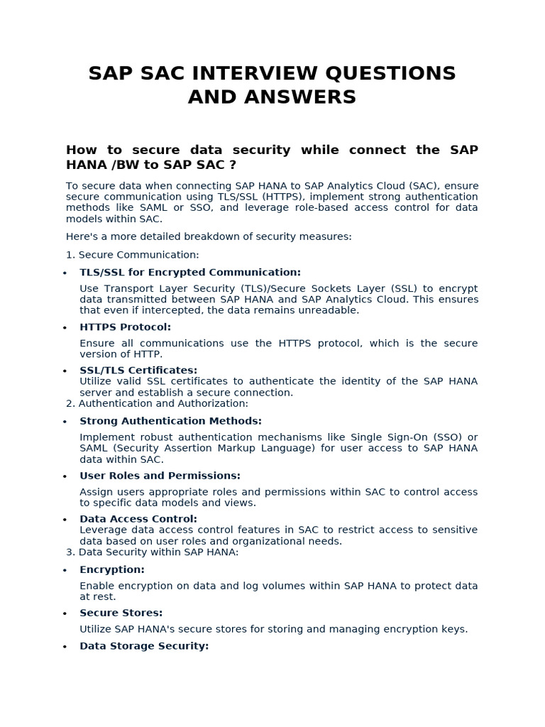 Sap Sac Interview Questions and Answers | PDF | Transport Layer ...