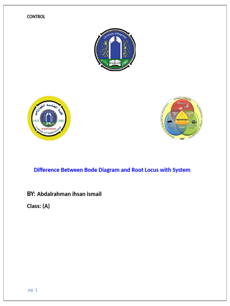 Difference Between Bode Diagram and Root Locus With System | PDF | Electronics | Electrical ...