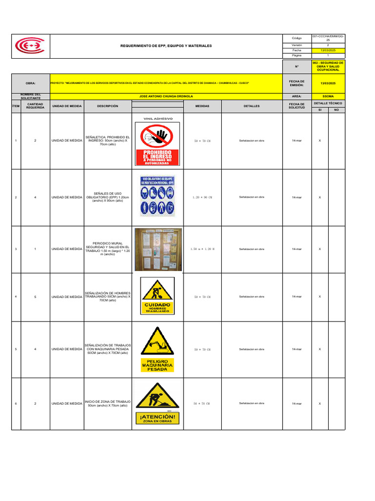 Req SST 002 Epp, Materiales | PDF | Telecomunicaciones