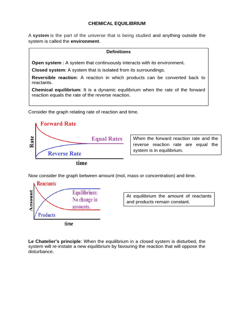 Understanding Chemical Equilibrium Factors | PDF | Chemical Equilibrium ...