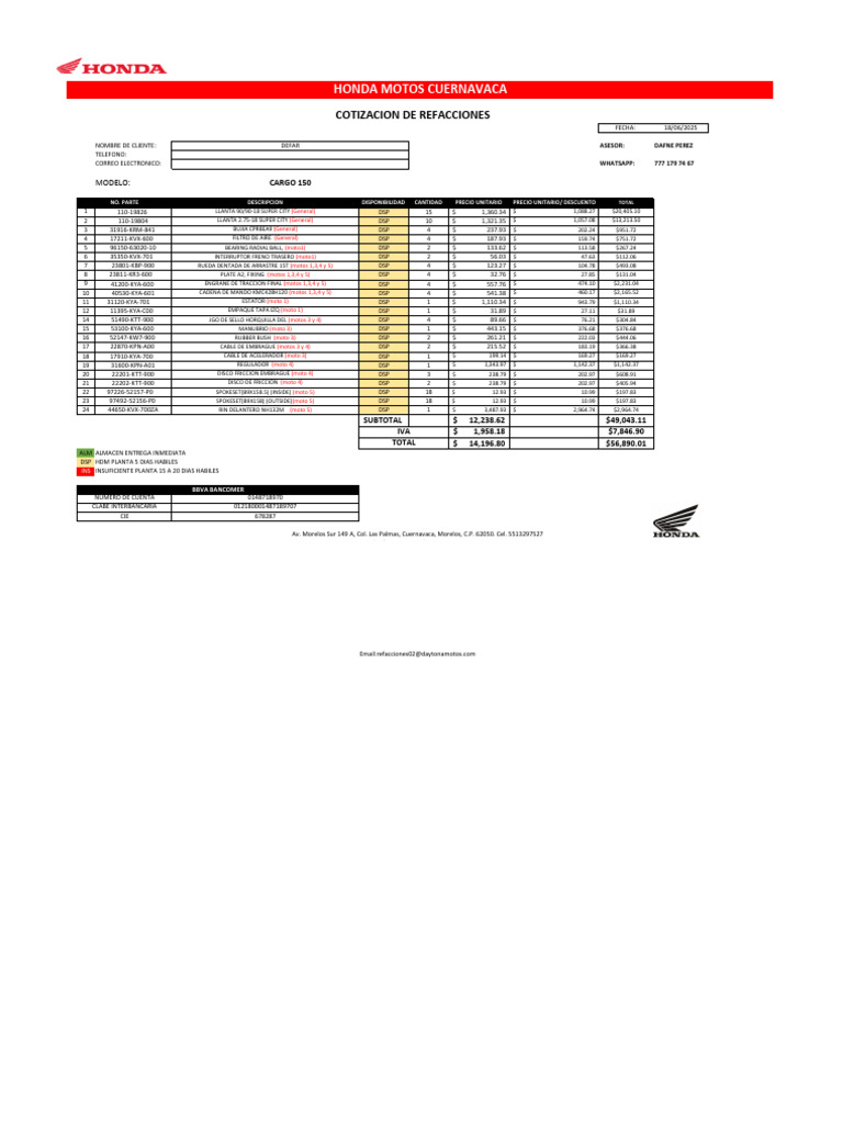 Defar Cargo 150 180625 | PDF | Vehículos | Industria automotriz