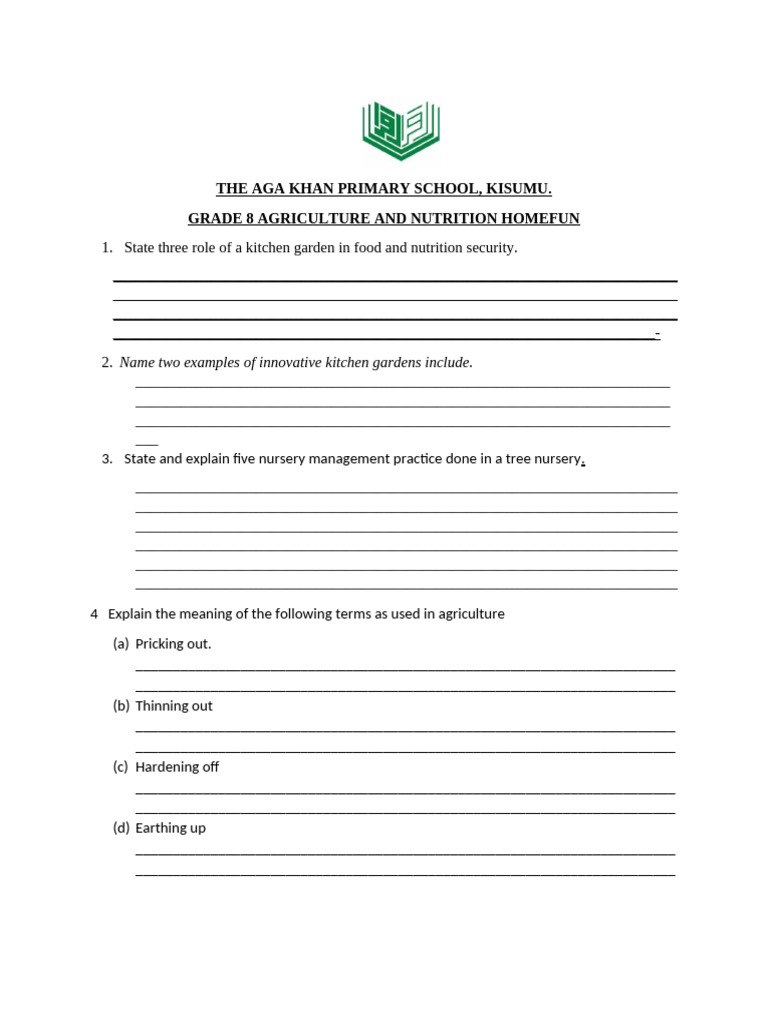 Grade 8 Agriculture Home Fun Guide | PDF