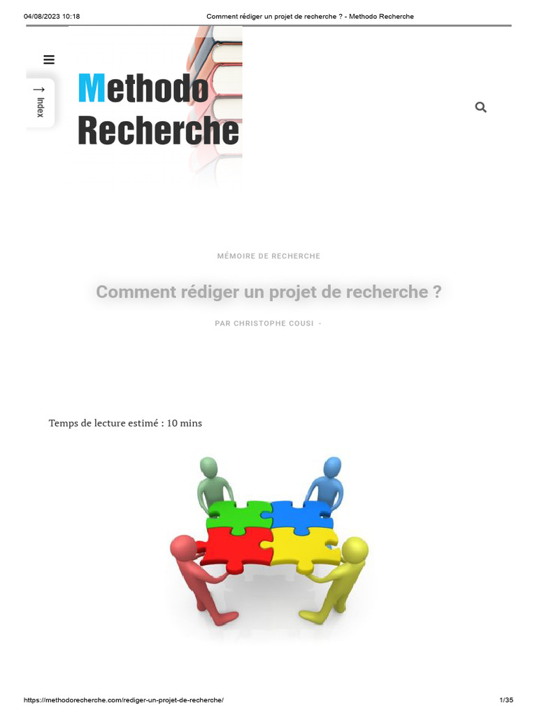 Rédiger un projet de recherche efficace | PDF | Revue de littérature ...