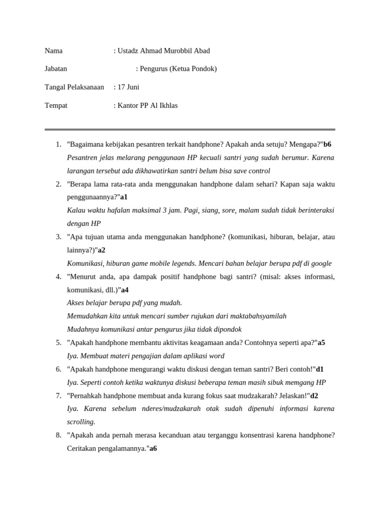 Teks Wawancara Gus Abil | PDF