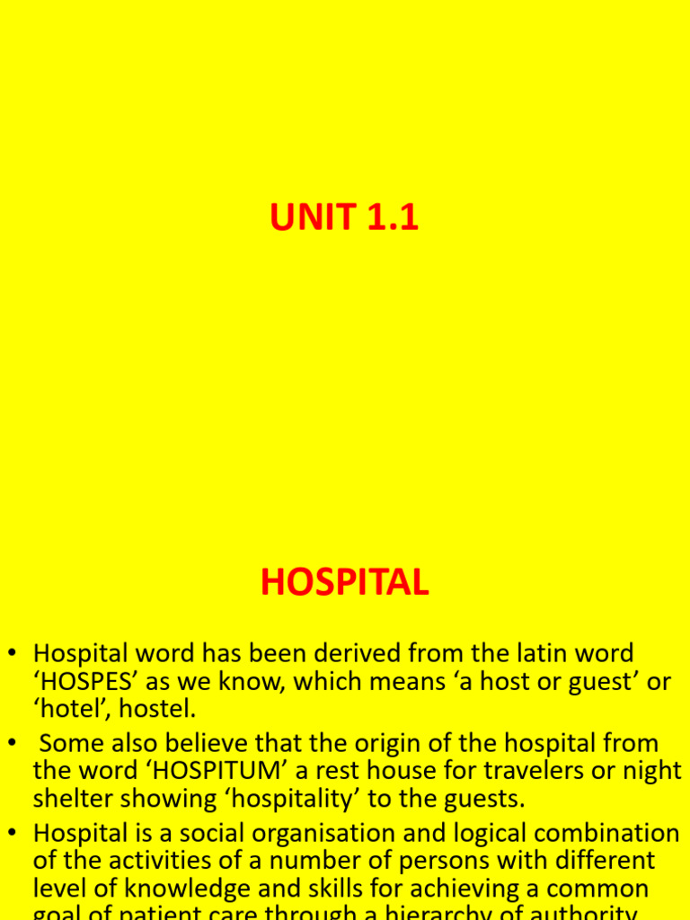 Unit 1.1 Hosp MGT | PDF | Waste | Medicine