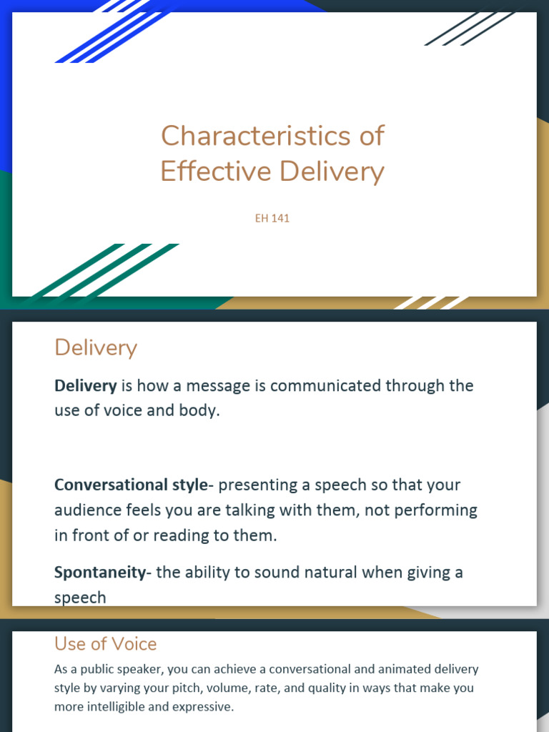 Characteristics of Effective Delivery | PDF | Stress (Linguistics ...