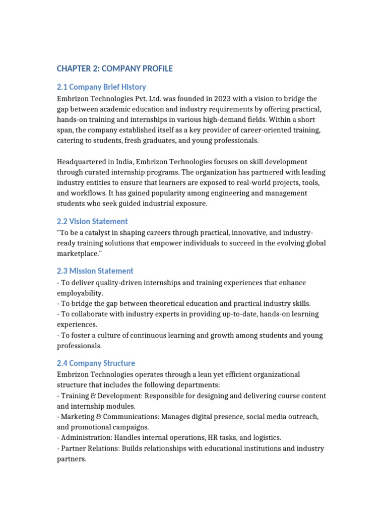 Internship Report Chapter2 Rebuilt | PDF | Learning | Analytics