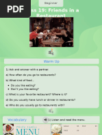 Ordering at A Restaurant ESL Lesson Plan - Fluentize | PDF ...