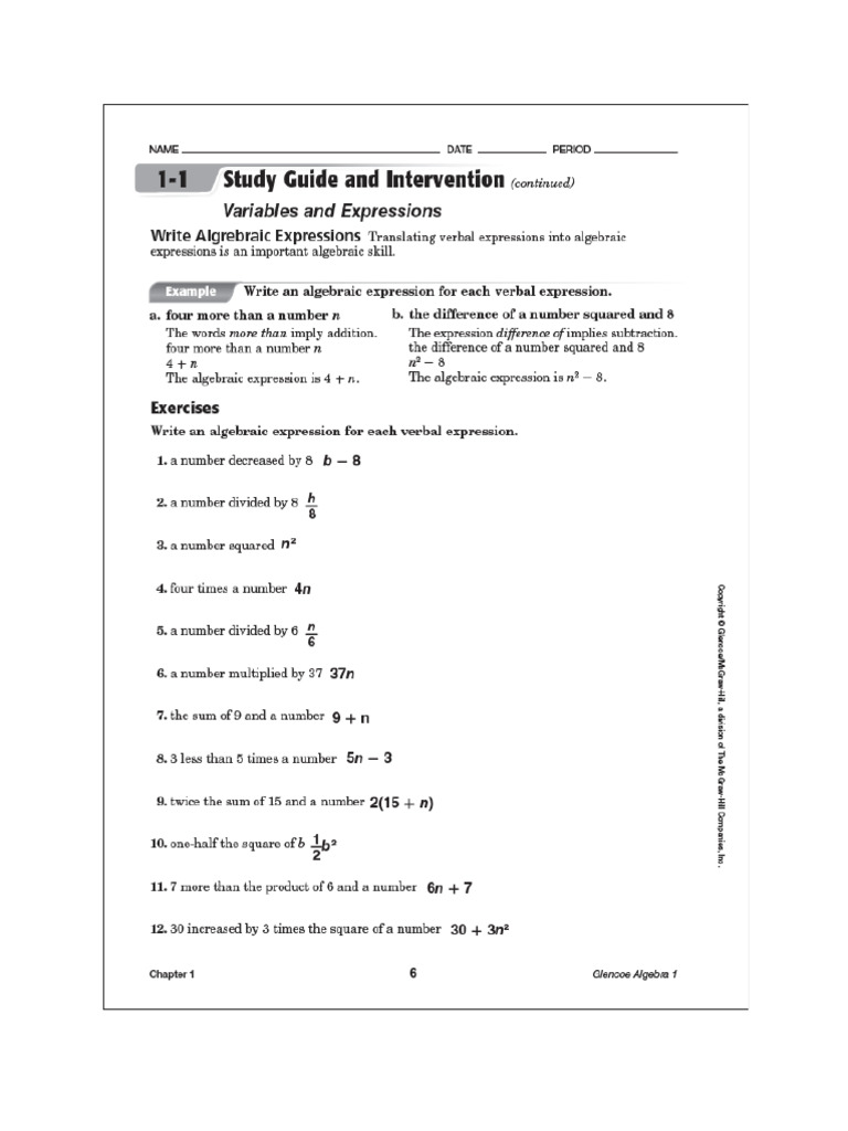 Class 1 Answer Keys | PDF