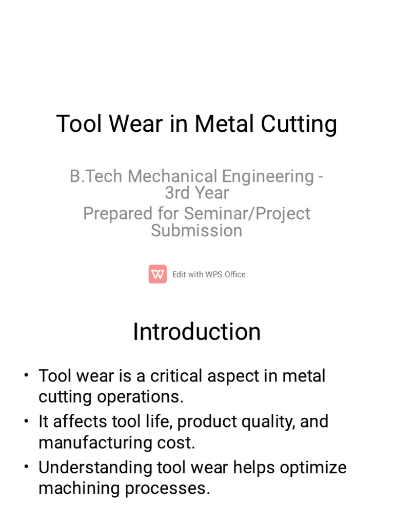 Understanding Tool Wear in Metal Cutting | PDF