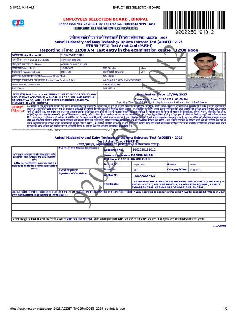 Employees Selection Board | PDF