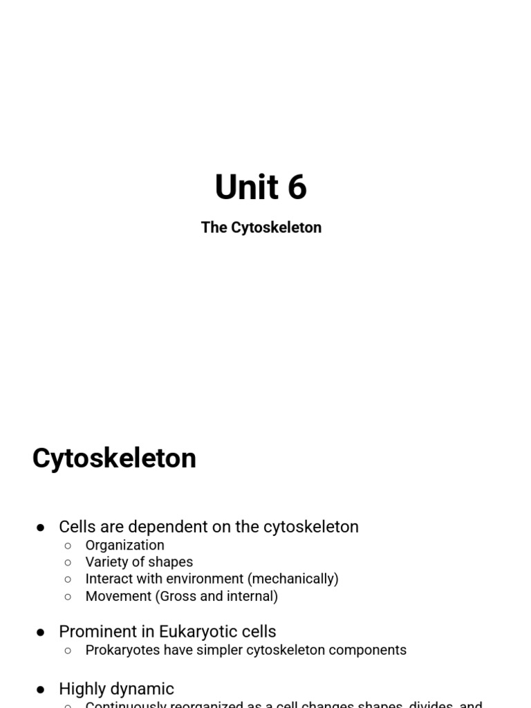 Unit 6 - Cytoskeleton - Students | PDF | Microtubule | Cytoskeleton
