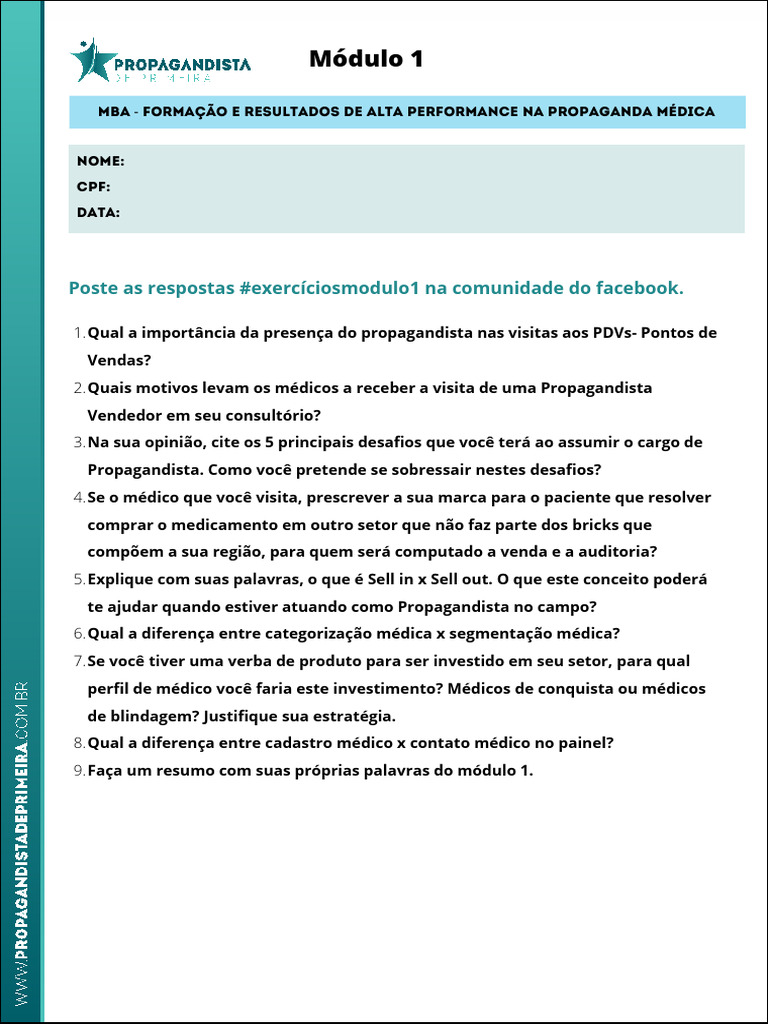 Exercicios Modulo 1 Mba | PDF