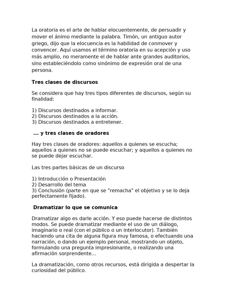 El arte de la oratoria elocuente | PDF | Hablar en público