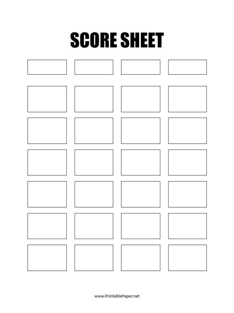 Blank Basic Score Sheet | PDF