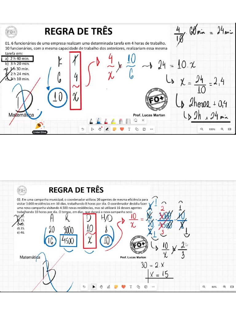 Aula Ao Vivo 01 - IDECAN - Matemática - Regra de 3 - Prof. Lucas Marton ...