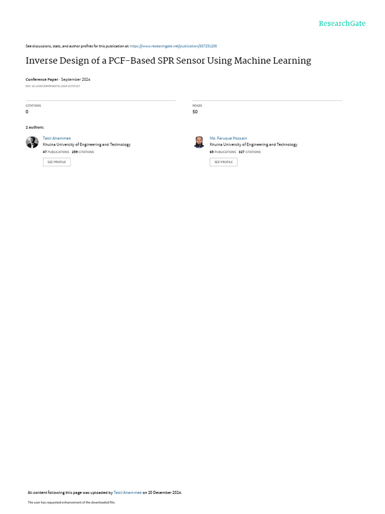 Inverse_Design_of_a_PCF-Based_SPR_Sensor_Using_Machine_Learning | PDF | Surface Plasmon ...