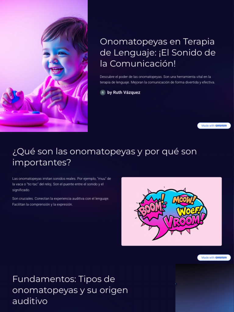 Onomatopeyas en Terapia de Lenguaje | PDF | Fonología | Léxico