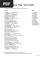 Tom's Diner Lyrics by Suzanne Vega | PDF